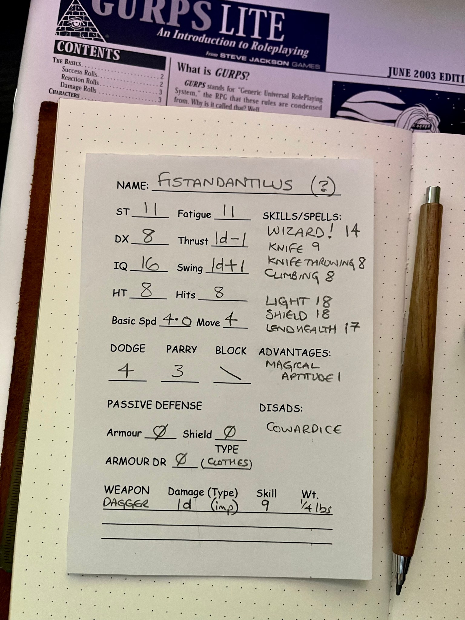 Simple GURPS Wizard – Roleplay Rescue’s Blog