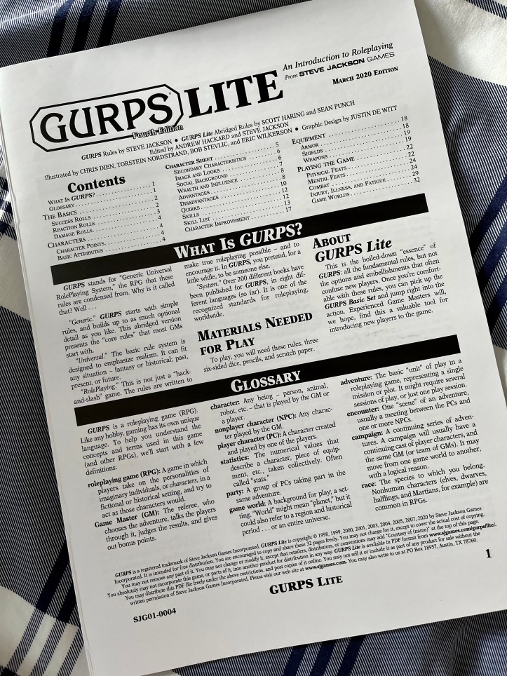 An Insight From GURPS Lite – Roleplay Rescue’s Blog