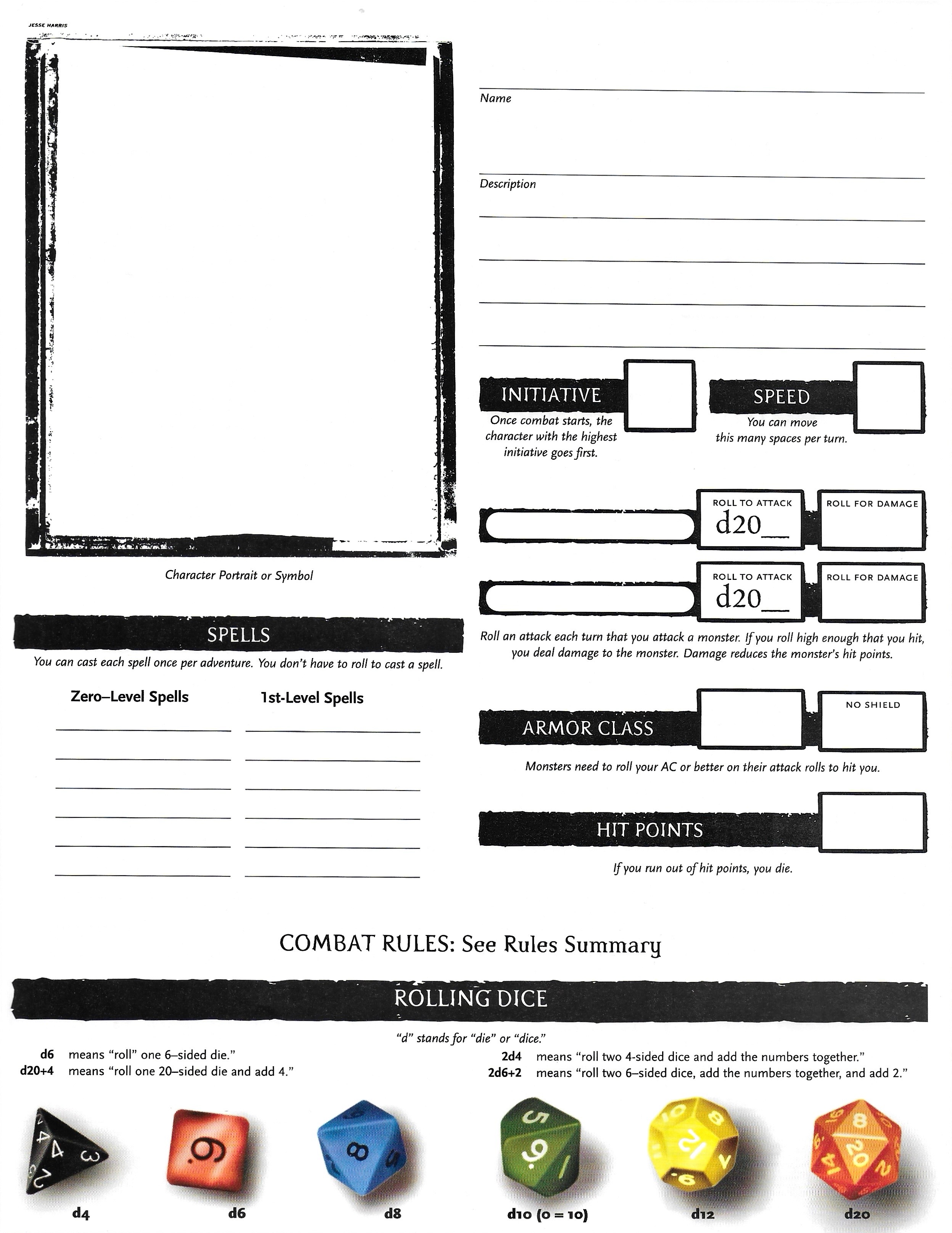 Simple Character Sheets – Roleplay Rescue’s Blog