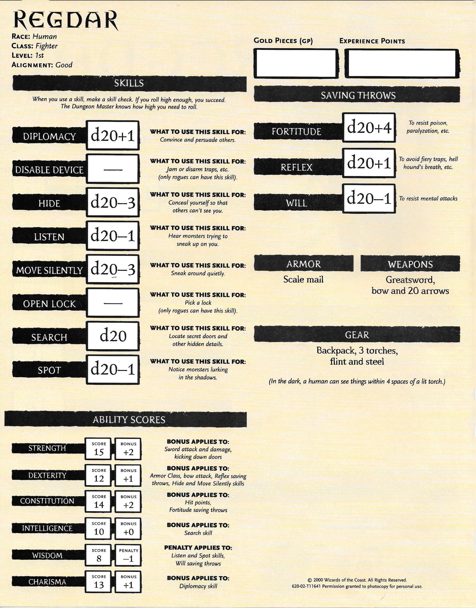 Simple Character Sheets – Roleplay Rescue’s Blog